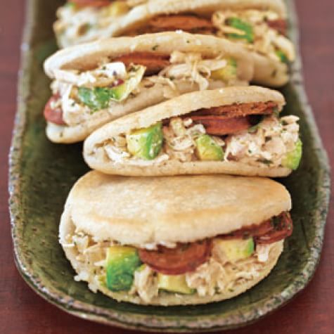Chicken and Chorizo Arepas with Chimichurri | Williams Sonoma