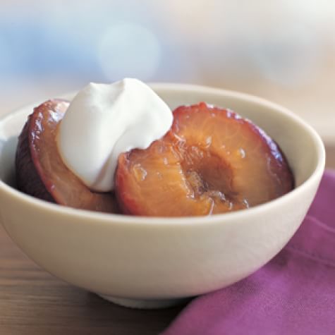 Roasted Plums with Ginger and Cream | Williams Sonoma