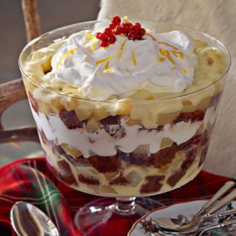 Gingerbread Trifle with Poached Pears and Spiced Cream | Williams Sonoma