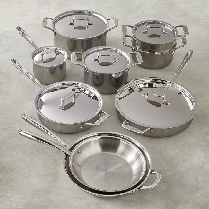All-Clad d5 Stainless-Steel 15-Piece Cookware Set | Williams Sonoma
