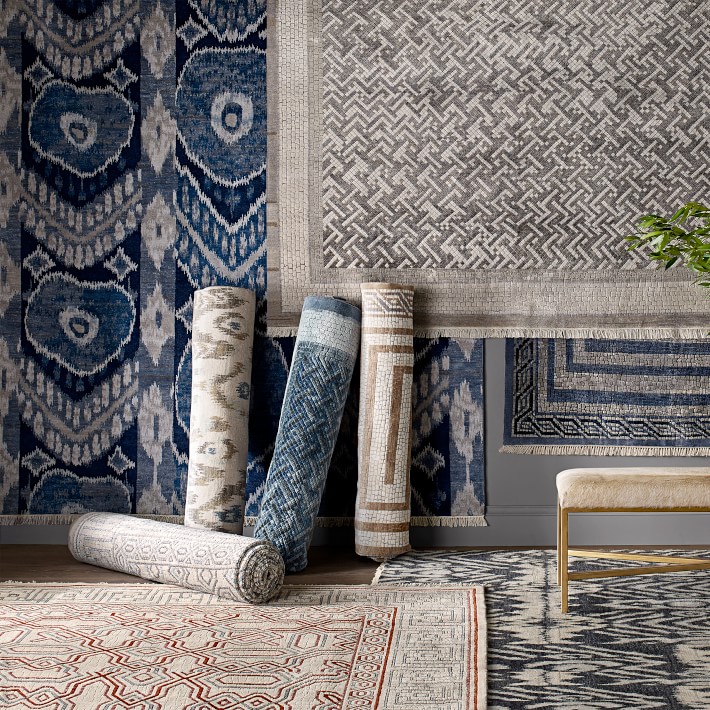 Luke Irwin: Nadya Ikat Peacoat Hand Knotted Rug | Williams Sonoma