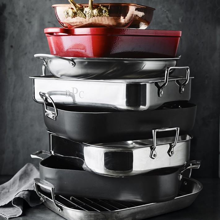 All-Clad Stainless-Steel Flared Roasting Pans | Williams Sonoma