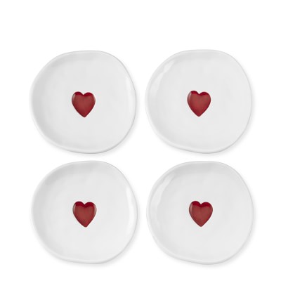 Valentine's Day Red Heart Salad Plates - Set of 4 | Williams Sonoma