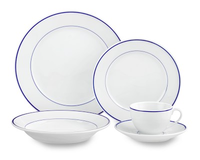 Apilco Tradition Blue-Banded Porcelain Dinnerware Sets | Williams Sonoma