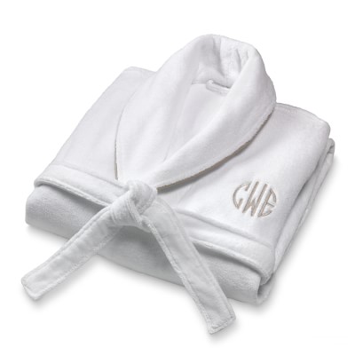 Taupe Chambers® Hydrocotton Bathrobe with Piping | Williams Sonoma
