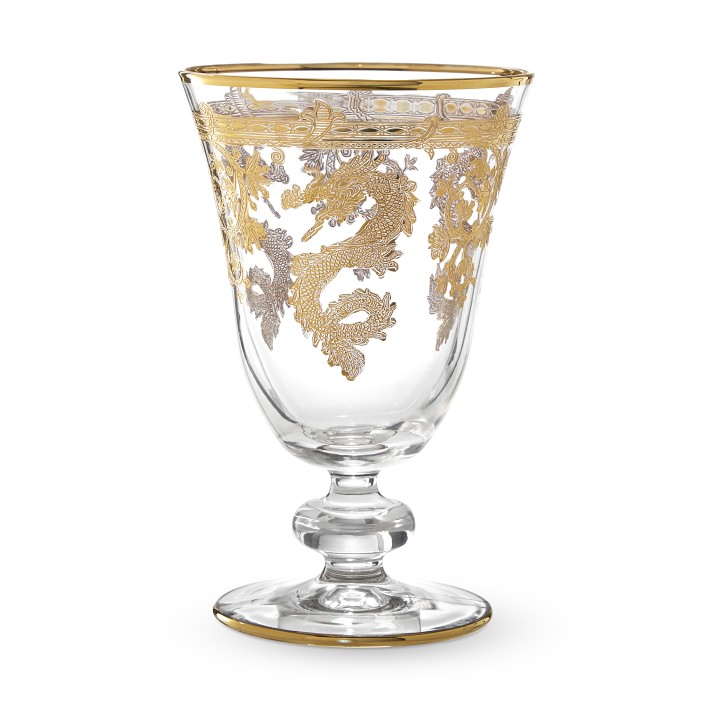 Gold Dragon Water Goblets - Set of 4 | Williams Sonoma