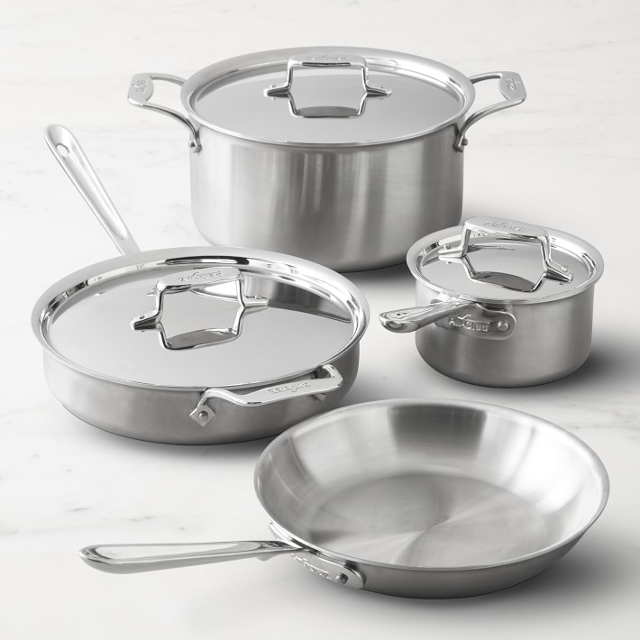 All-Clad d5 Brushed Stainless-Steel 7-Piece Cookware Set | Williams Sonoma