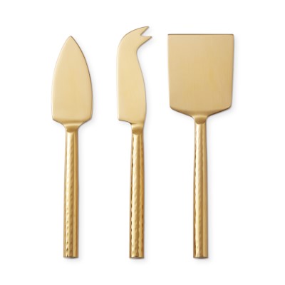 Antique Brass Hammered Cheese Knives - Set of 3 | Williams Sonoma