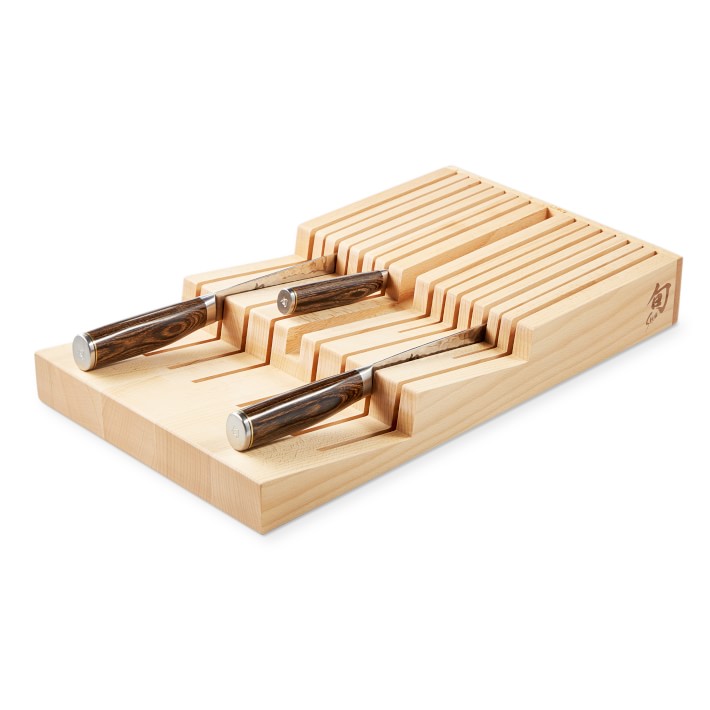 Shun In-Drawer 15-Slot Bamboo Knife Tray | Williams Sonoma