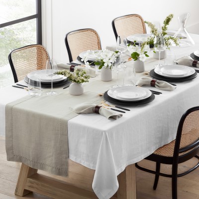 Italian Washed Linen Table Runner | Williams Sonoma