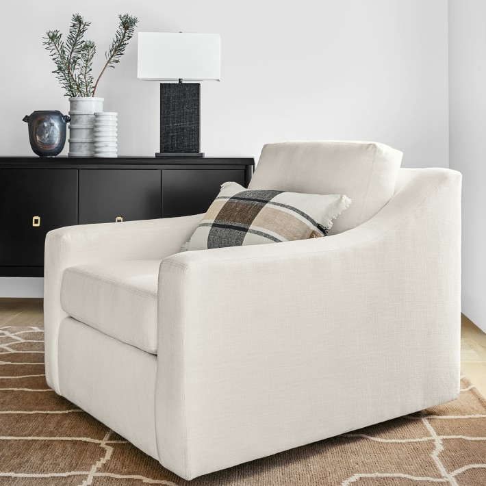 Ghent Slope Arm Swivel Armchair | Williams Sonoma