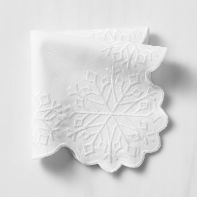 Snowflake Shaped Cocktail Napkins, Set of 4 | Williams Sonoma CA ...