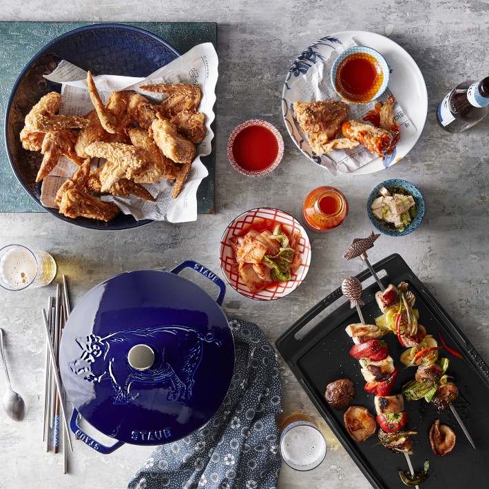 Staub Cast-Iron Double Burner Griddle Pan | Williams Sonoma
