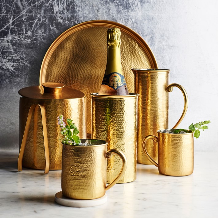 Antique Brass Hammered Wine Chiller | Williams Sonoma