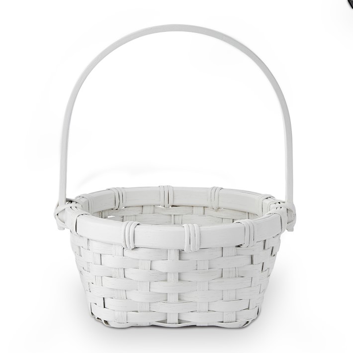 White Rattan Easter Basket with Liner | Easter Decor | Williams Sonoma
