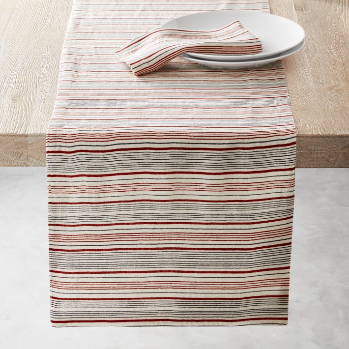 Block Print Stripe Table Runner | Williams Sonoma