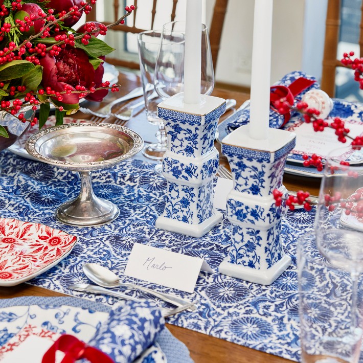 Marlo Thomas Blue Table Runner | Williams Sonoma