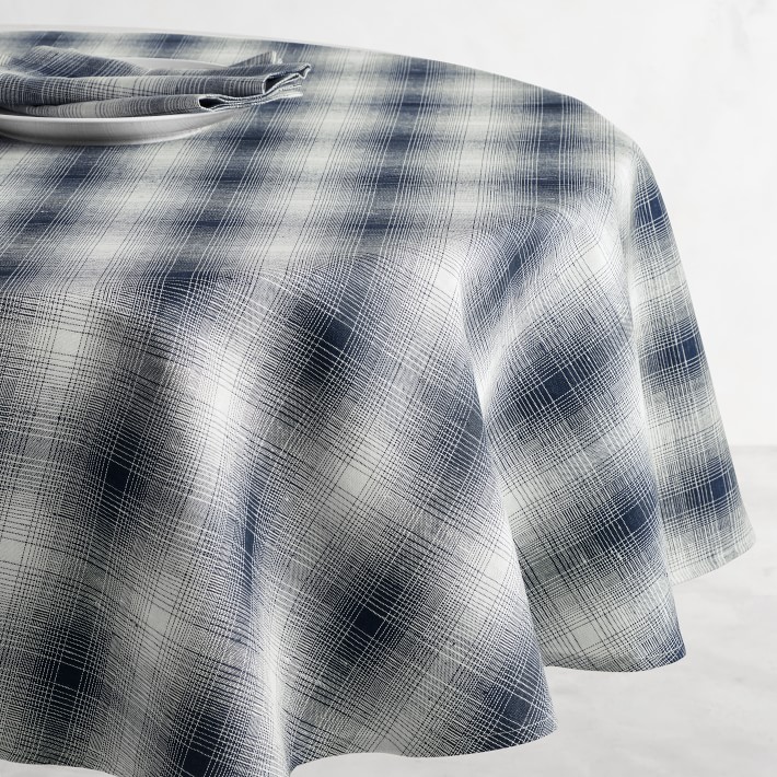 Ombre Check Round Tablecloth | Williams Sonoma CA | Williams Sonoma