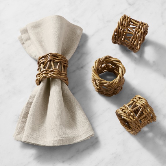 Chunky Woven Napkin Rings, Set of 4 | Williams Sonoma