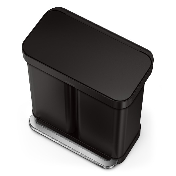 simplehuman Dual Compartment Step Trash Can with Liner Pocket - 58L ...