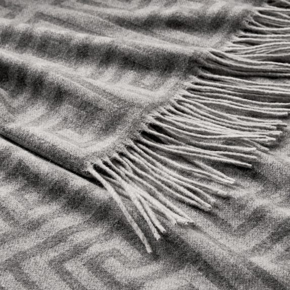 Steeple Grey Greek Key Cashmere Throw | Williams Sonoma