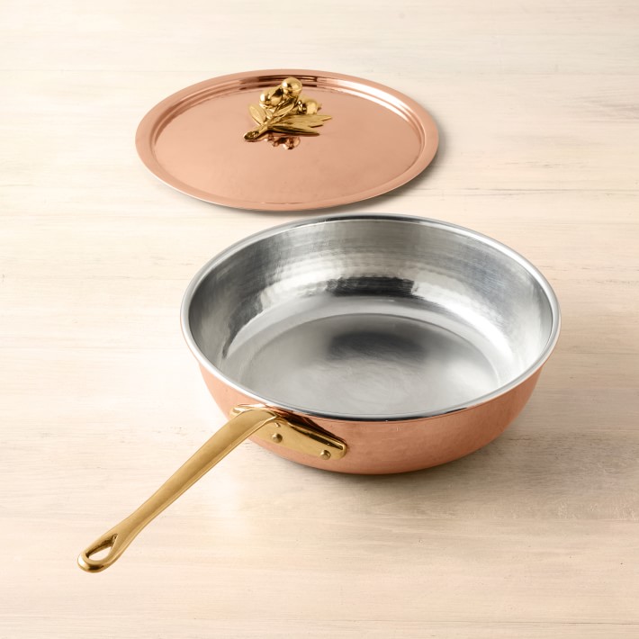 Ruffoni Historia Hammered Copper Covered Sauté Pan with Olive Knob, 3 ...