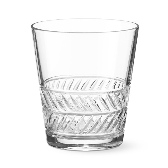 Palm Cut Double Old Fashioned Glasses Set Of 4 Williams Sonoma