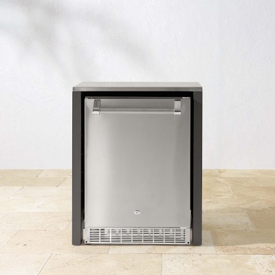 Larnaca Slate Grey Metal Kitchen Convertible Refrigerator Cabinet ...