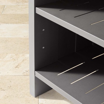 Larnaca Slate Grey Metal Kitchen Convertible Refrigerator Cabinet ...