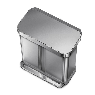 simplehuman Dual Compartment Step Trash Can with Liner Pocket - 58L ...