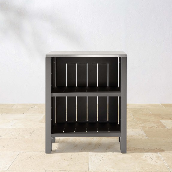 Larnaca Slate Grey Metal Kitchen Convertible Refrigerator Cabinet ...