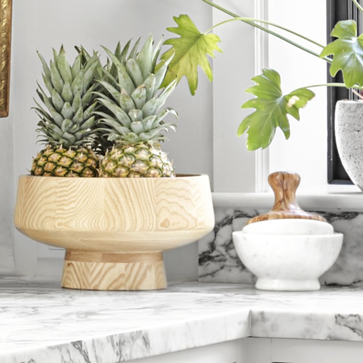 Hold Everything FSC® Ashwood Pedestal Fruit Bowl, Medium | Williams Sonoma