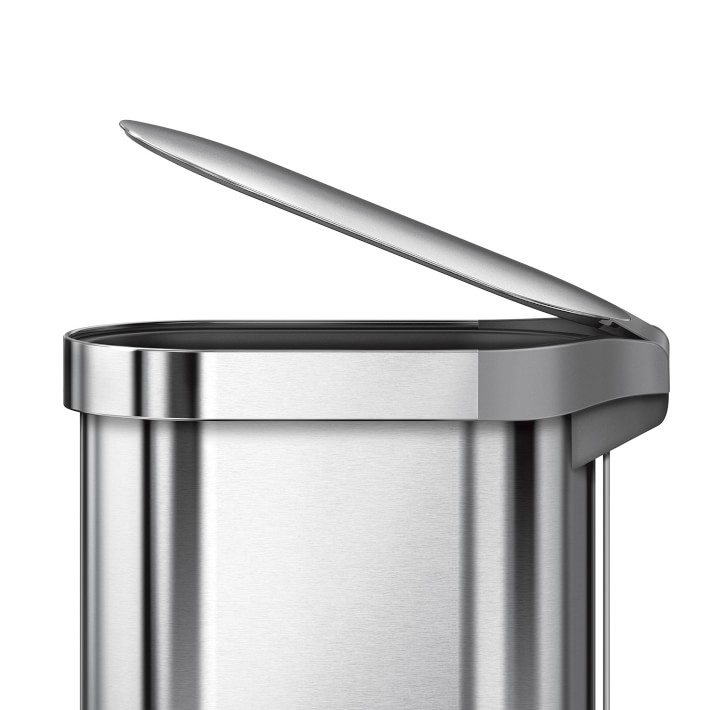 simplehuman 45-Liter Slim Hands-Free Kitchen Step Trash Can with Liner ...