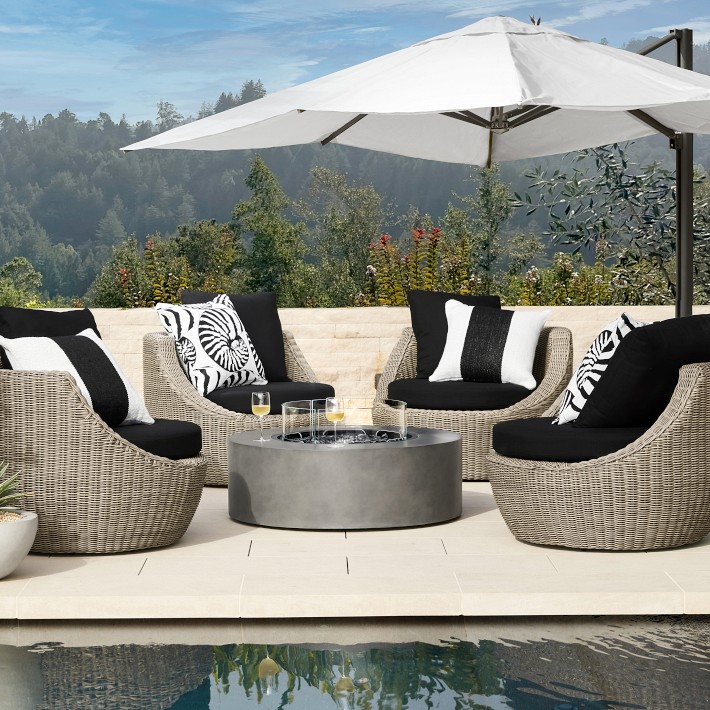 San Clemente Outdoor Curved Swivel Chair | Williams Sonoma