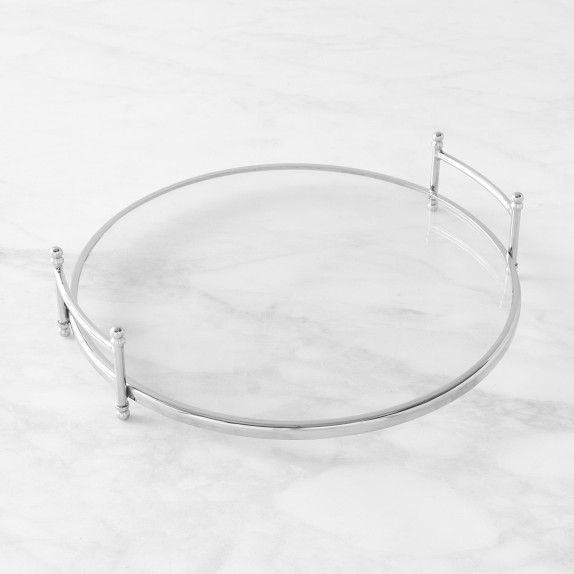 Stainless-Steel & Glass Round Tray | Williams Sonoma