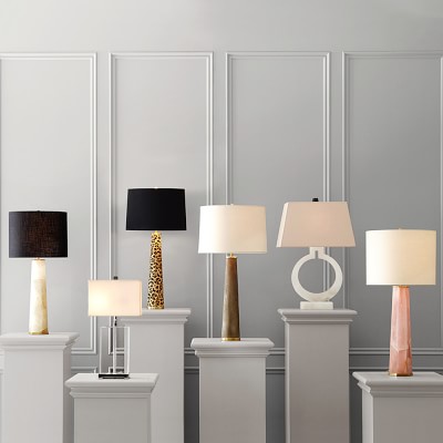 Tall Cut Stone White Quartz Table Lamp | Williams Sonoma