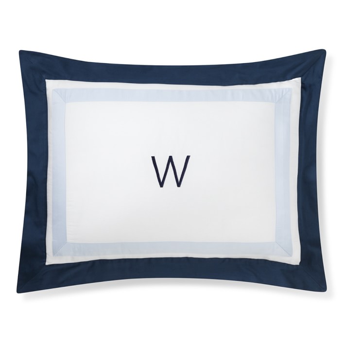 Italian Two Tone Border Luxury Duvet Cover & Shams | Williams Sonoma