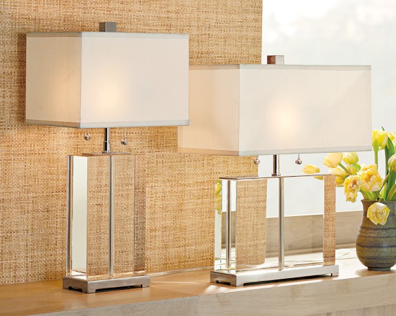 Crystal Tall Block Table Lamp | Williams Sonoma