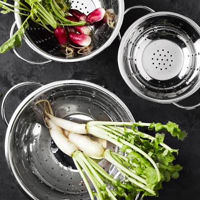Open Kitchen by Williams Sonoma Stainless-Steel Colanders - Set of 3 ...