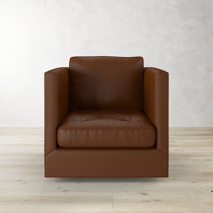 Wilshire Leather Swivel Chair | Accent Chair | Williams Sonoma