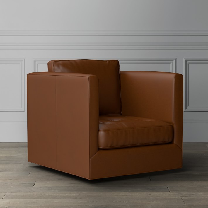 Wilshire Leather Swivel Chair | Accent Chair | Williams Sonoma