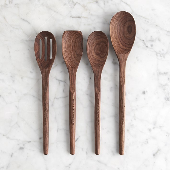 Williams Sonoma Walnut Wood Spoons, Set of 4 | Williams Sonoma