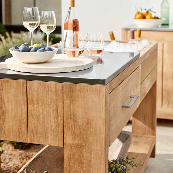 Larnaca Outdoor Teak Prep Table | Williams Sonoma