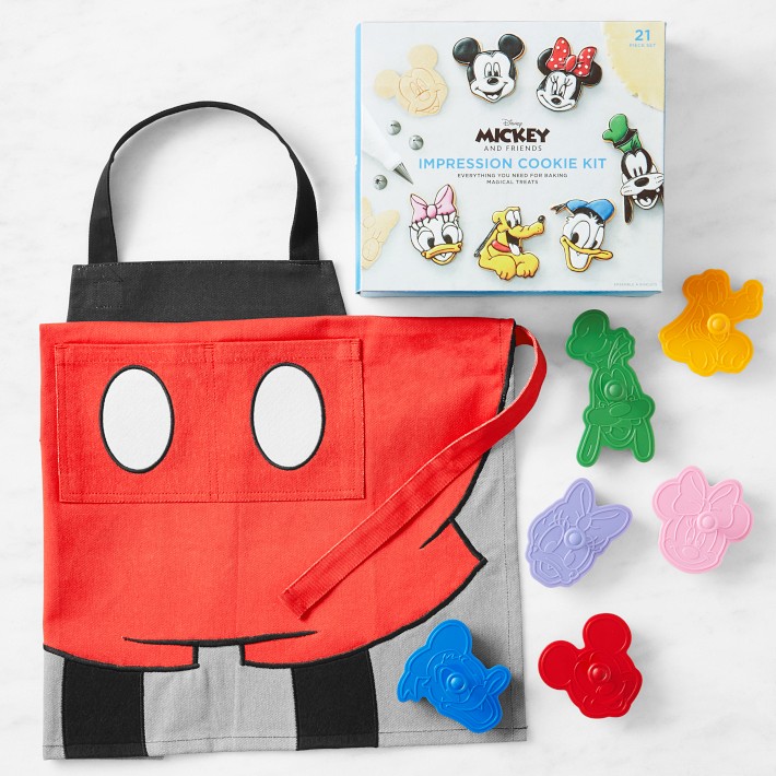 Mickey and Minnie Kids Cookie Set with Mickey Apron | Williams Sonoma
