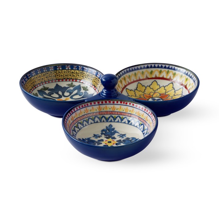 Sicily Three-Section Condiment Bowl | Williams Sonoma