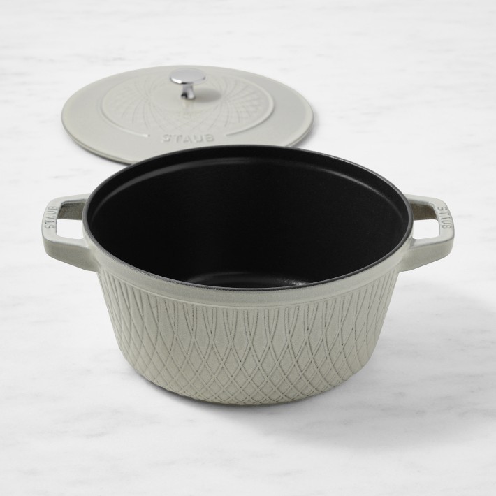 Staub Enameled Cast Iron Embossed Twist Dutch Oven, 4 1/4-Qt ...