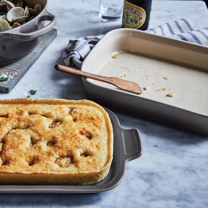 Le Creuset Stoneware Rectangular Baking Pan with Platter Lid | Williams ...