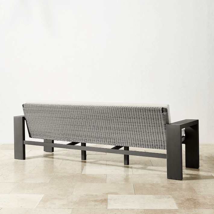 Larnaca Outdoor Slate Grey Metal x All-Weather Weave Sofa | Williams Sonoma