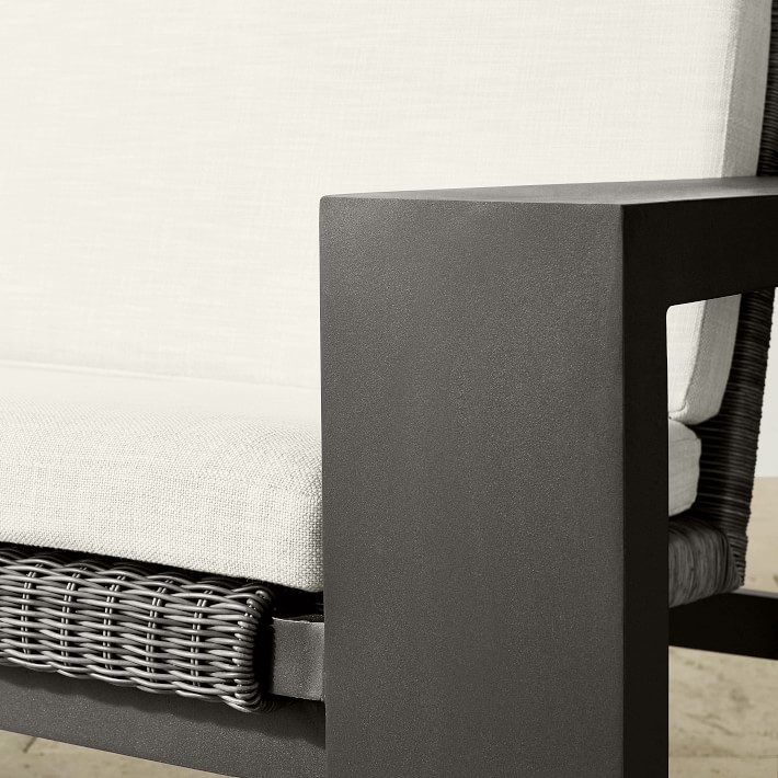 Larnaca Outdoor Slate Grey Metal x All-Weather Weave Sofa | Williams Sonoma