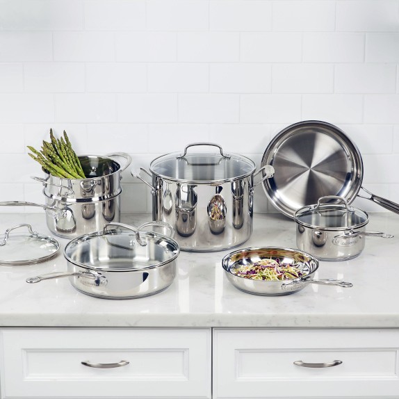 Chef's Classic Stainless Steel 11-Piece Cookware Set | Williams Sonoma